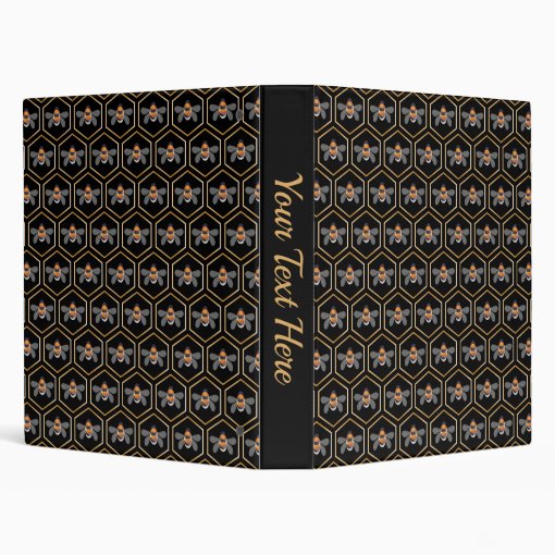 Honeycomb And Bees 3 Ring Binder | Zazzle