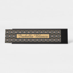 Honeycomb And Bees Desk Name Plate | Zazzle
