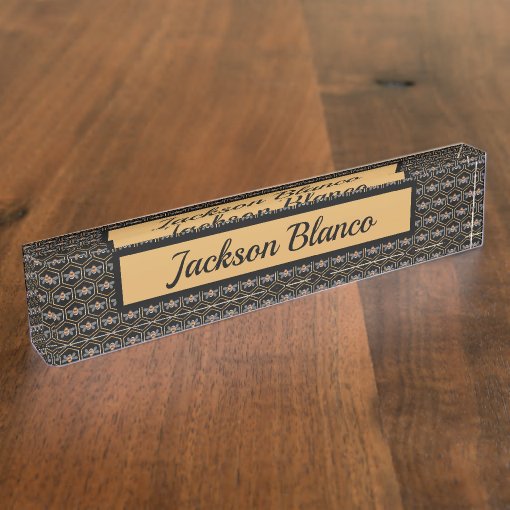 Honeycomb And Bees Desk Name Plate | Zazzle