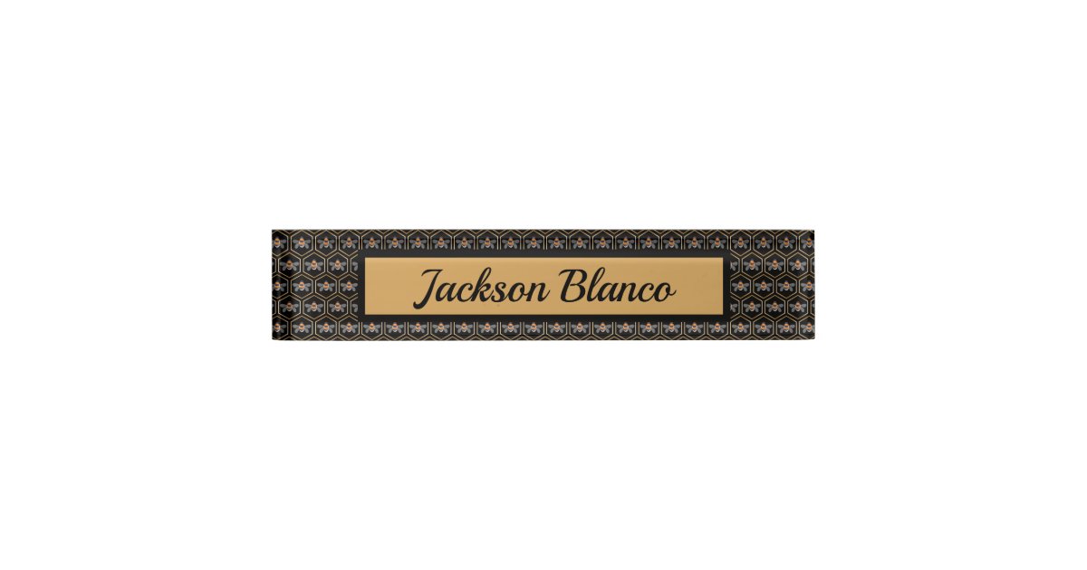 Honeycomb And Bees Desk Name Plate | Zazzle