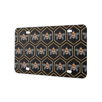 Honeycomb And Bees License Plate | Zazzle