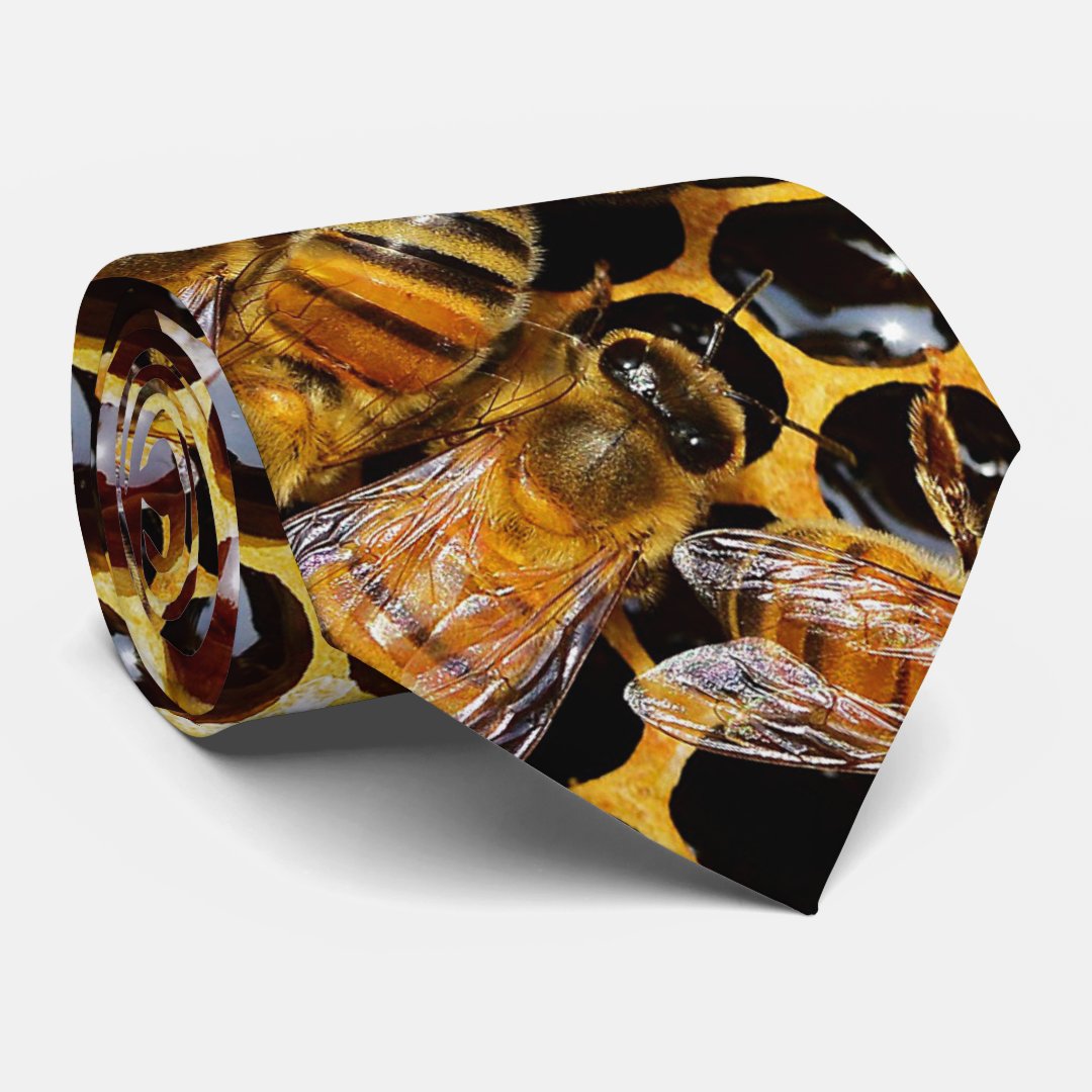 Honeycomb and Bees Neck Tie | Zazzle