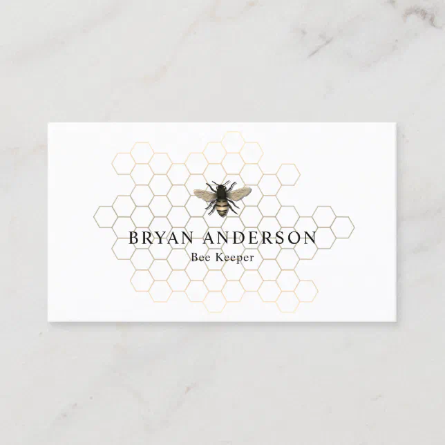 Honeycomb Bee Keeper Business Card | Zazzle