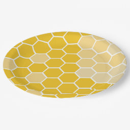 Honeycomb Bee Themed Party Plates | Zazzle