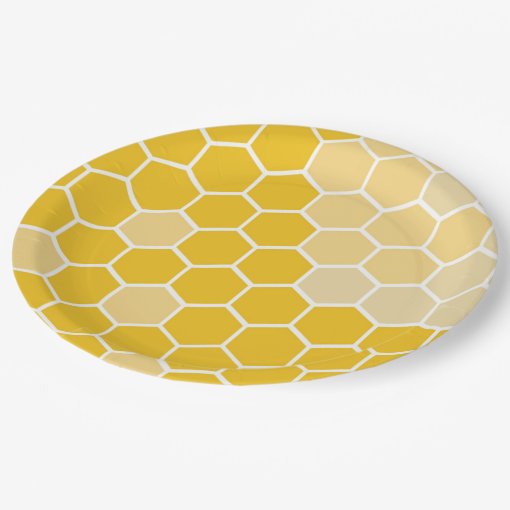 Honeycomb Bee Themed Party Plates | Zazzle