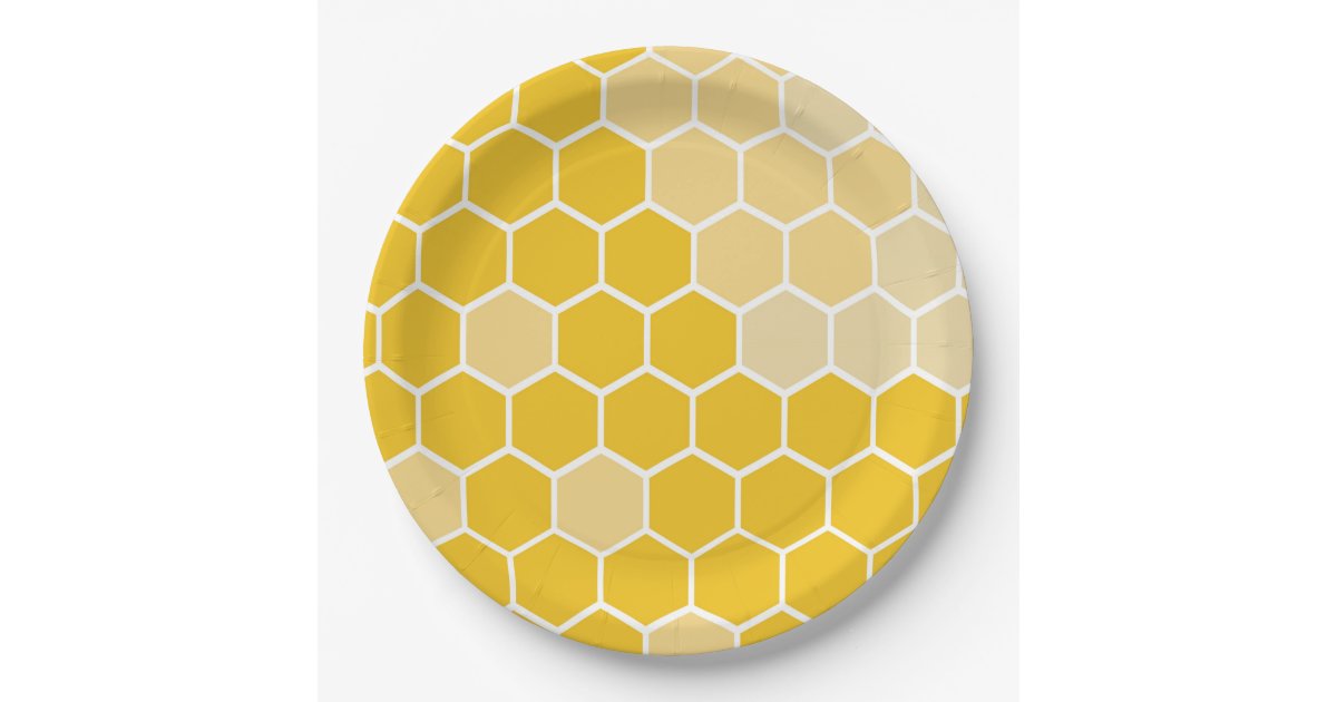 Honeycomb Bee Themed Party Plates | Zazzle