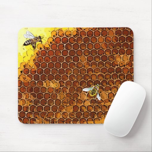 Honeycomb Beehive Honey Bee Mouse Pad | Zazzle