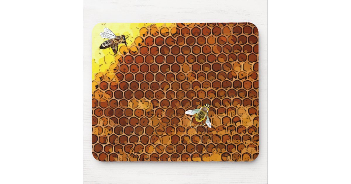 Honeycomb Beehive Honey Bee Mouse Pad | Zazzle