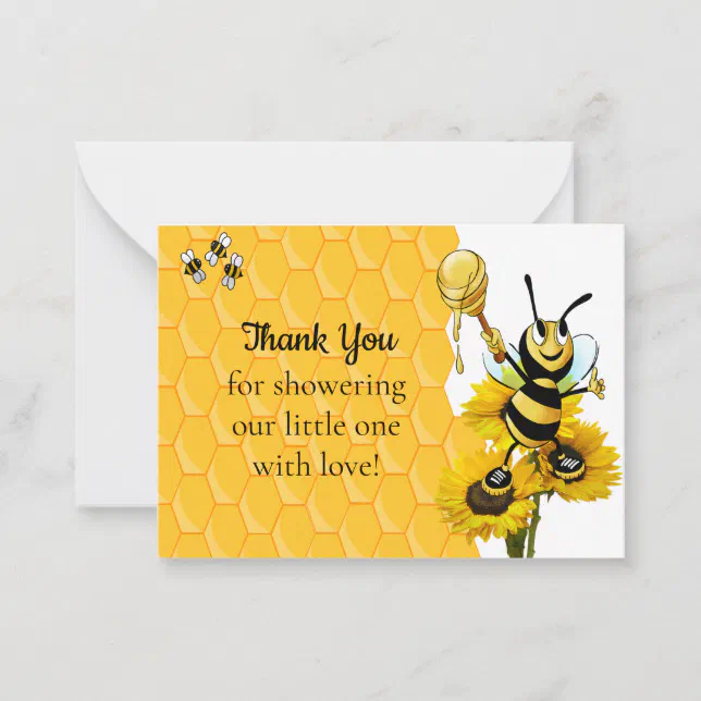 Honeycomb Honey Bee Thank You Cards | Zazzle
