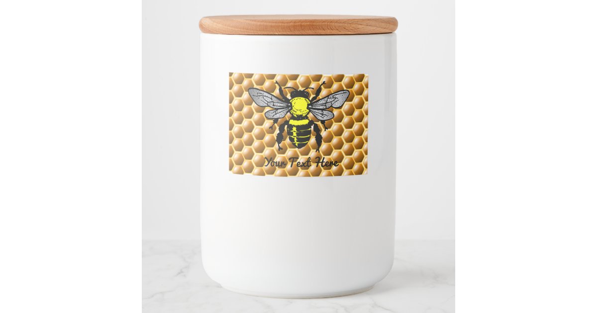 Honeycomb Honey Jar Bee Labels | Zazzle