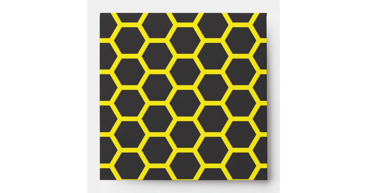 Honeycomb on black background envelope | Zazzle