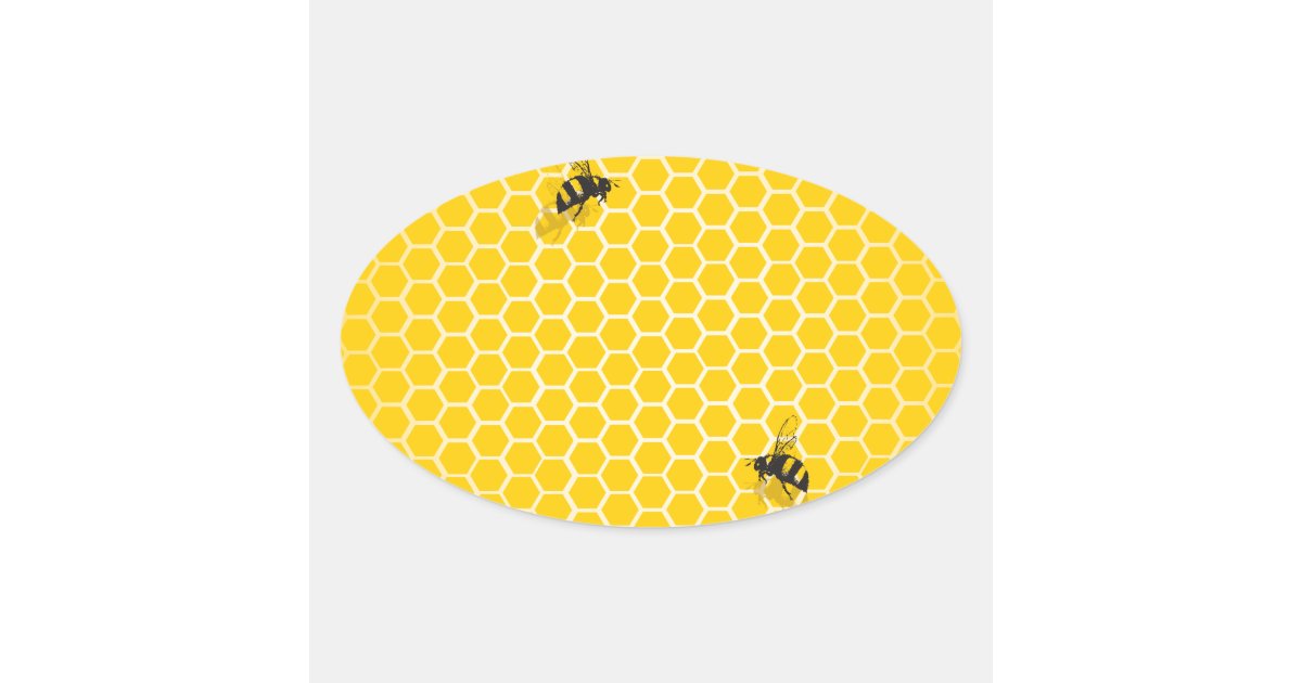 Honeycomb Oval Sticker | Zazzle