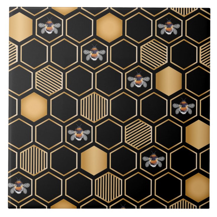Honeycomb Pattern Ceramic Tile | Zazzle