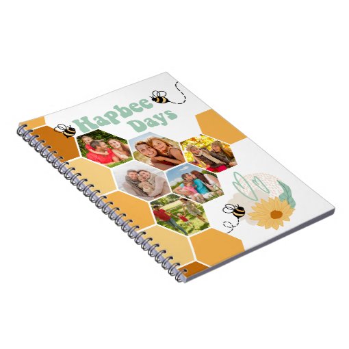 Honeycomb Photo Collage Cute Bumble Bee Notebook | Zazzle