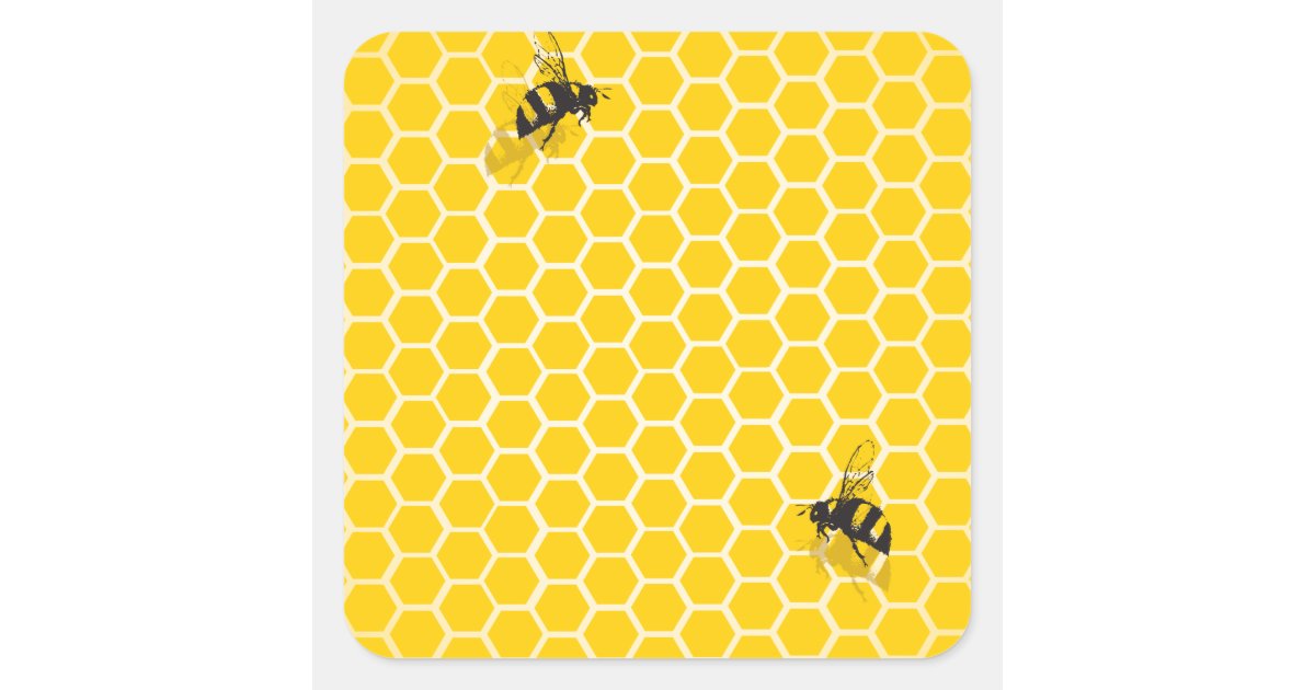 Honeycomb Square Sticker | Zazzle