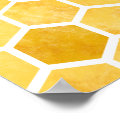 Honeycomb yellow bee art poster | Zazzle