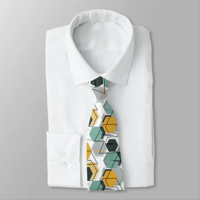 Honeycombs. Abstract geometric pattern.1 Neck Tie | Zazzle