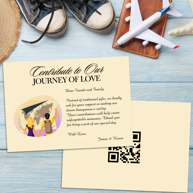 Honeymoon Fund Registry Qr Code Wedding Gift Invitation | Zazzle