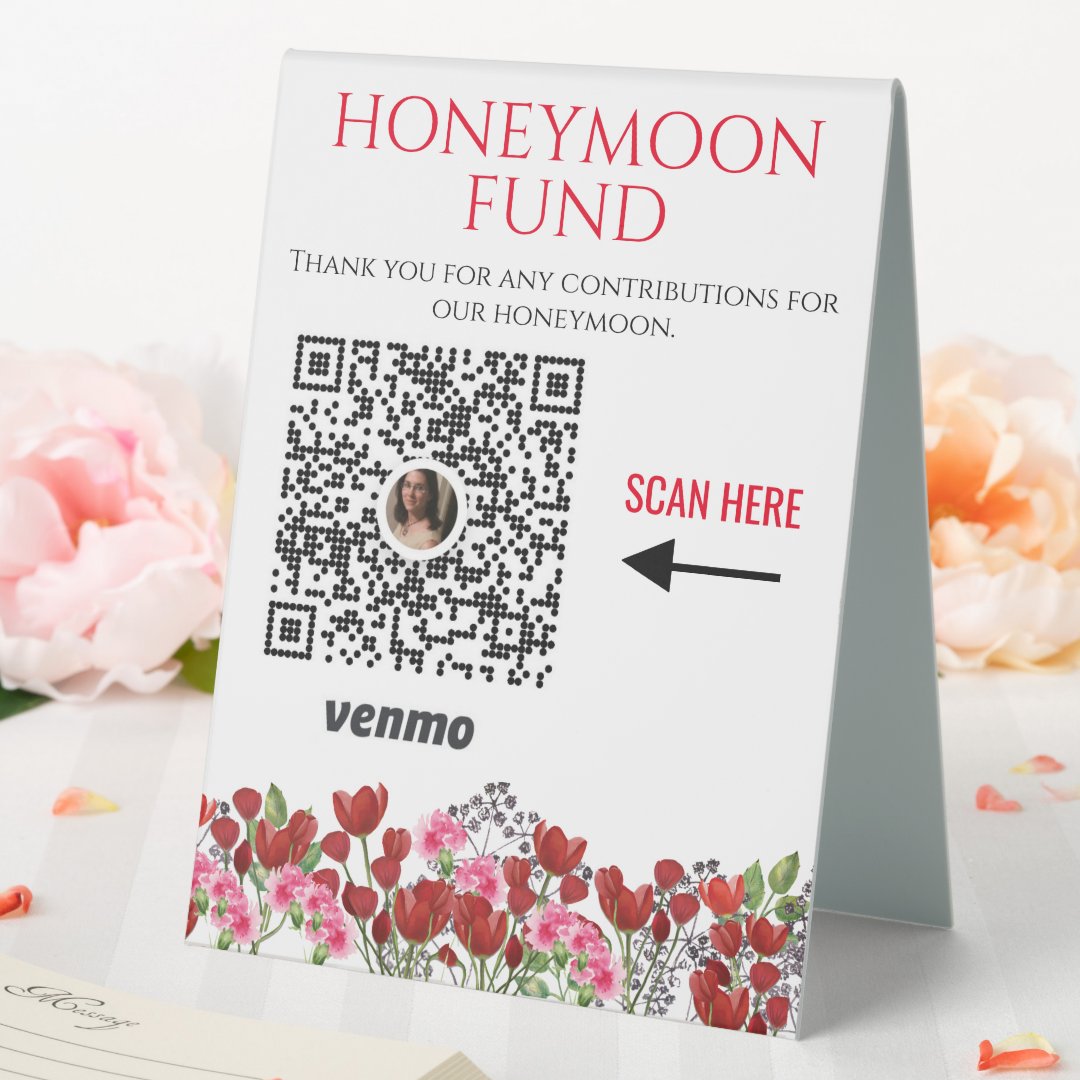 Honeymoon Fund Venmo QR Code Sign | Zazzle