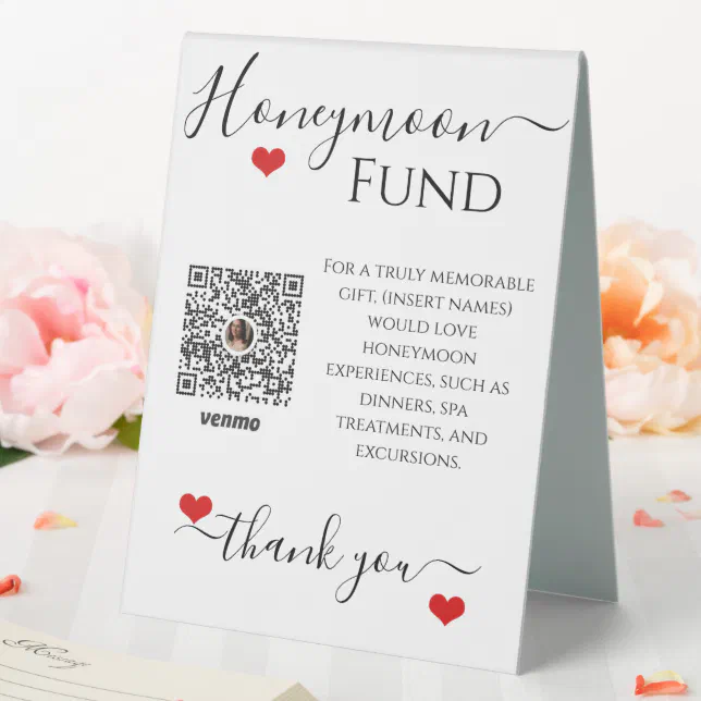 Honeymoon Fund Wedding Reception Venmo Code Sign | Zazzle