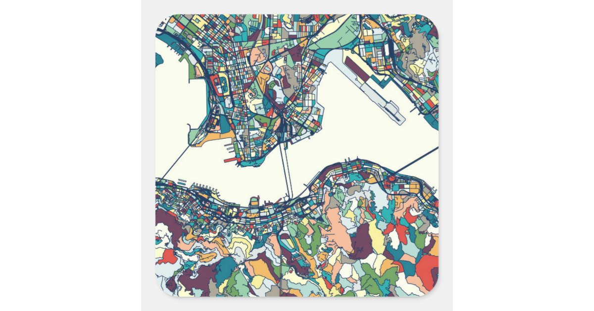 Hong Kong, China Map Square Sticker | Zazzle