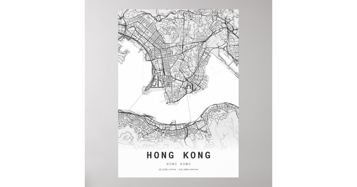 Hong Kong City Map Poster | Zazzle