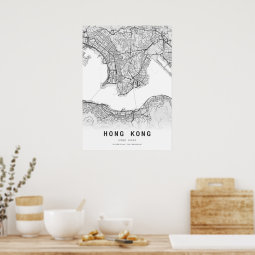 Hong Kong City Map Poster | Zazzle
