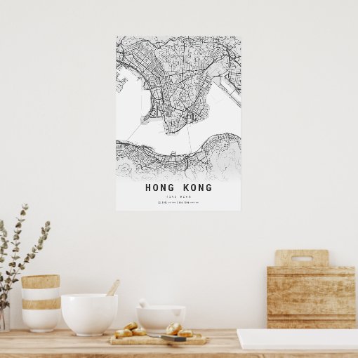 Hong Kong City Map Poster | Zazzle