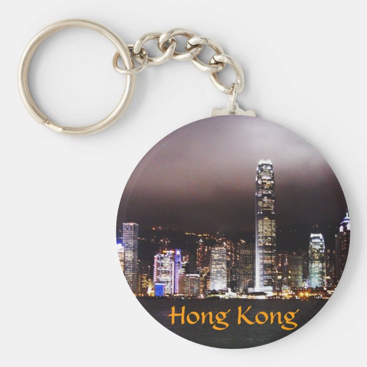Hong Kong skyline keychain | Zazzle