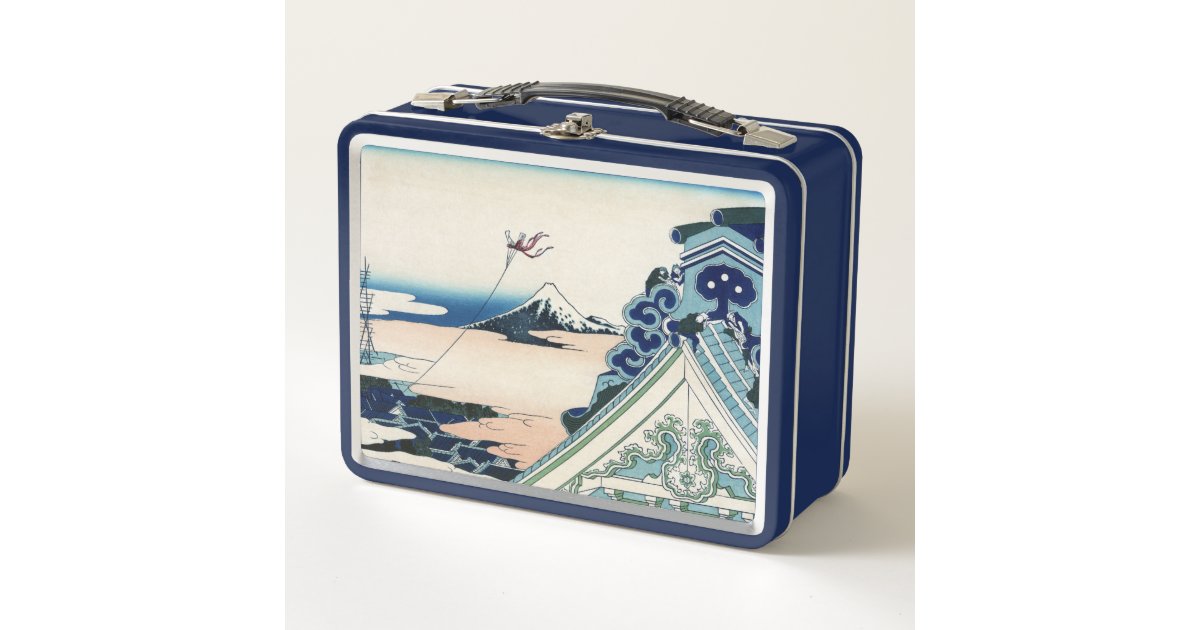 Honganji Temple Vista of Mt. Fuji Japanese Woodcut Metal Lunch Box | Zazzle