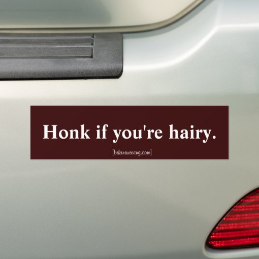 Honk if you're hairy. bumper sticker | Zazzle