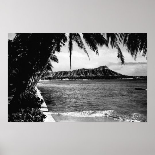 Honolulu, Hawaii - View of Diamond Head Poster | Zazzle.com