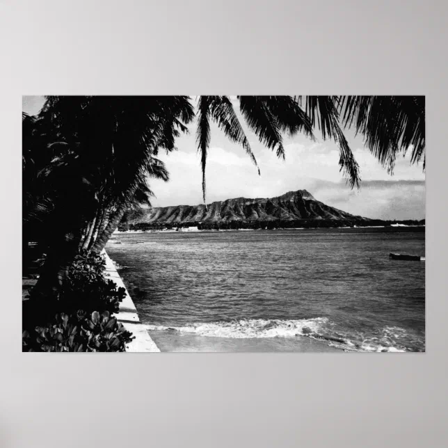 Honolulu, Hawaii - View of Diamond Head Poster | Zazzle