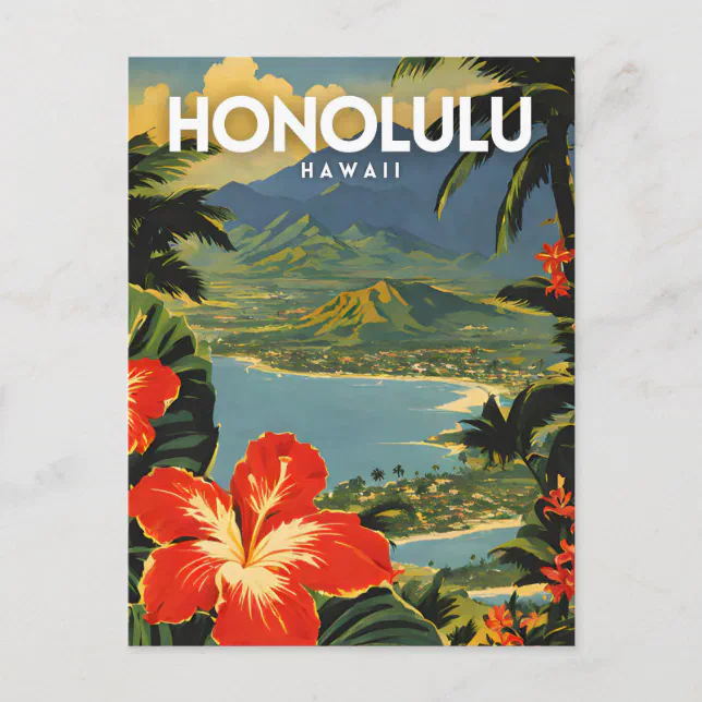 Honolulu Nostalgic Postcard | Zazzle