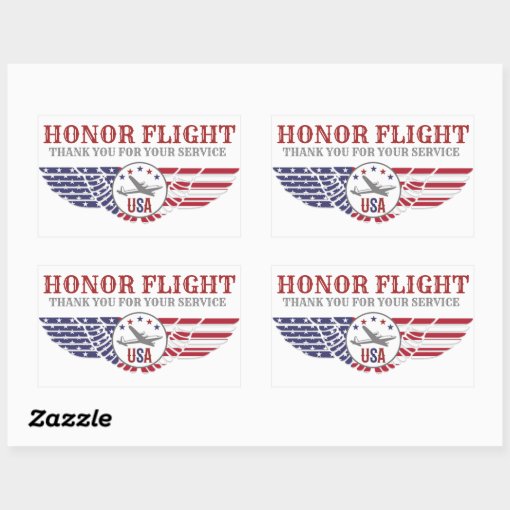 Honor Flight Stickers Thank You For Your Service | Zazzle