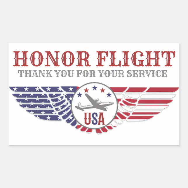 Honor Flight Stickers Thank You For Your Service | Zazzle
