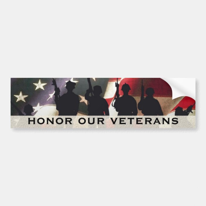 Honor Our Military Veterans Bumper Sticker | Zazzle.com