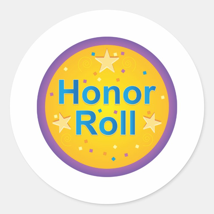honor roll classic round sticker | Zazzle