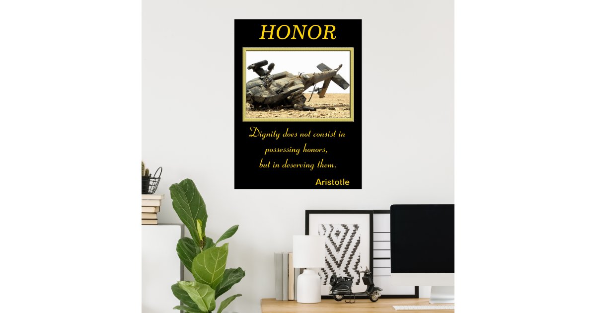 Honor Shines Through Military Resilience and Might Poster | Zazzle
