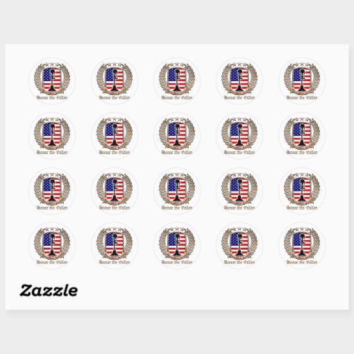 Honor The Fallen - Crest Classic Round Sticker | Zazzle