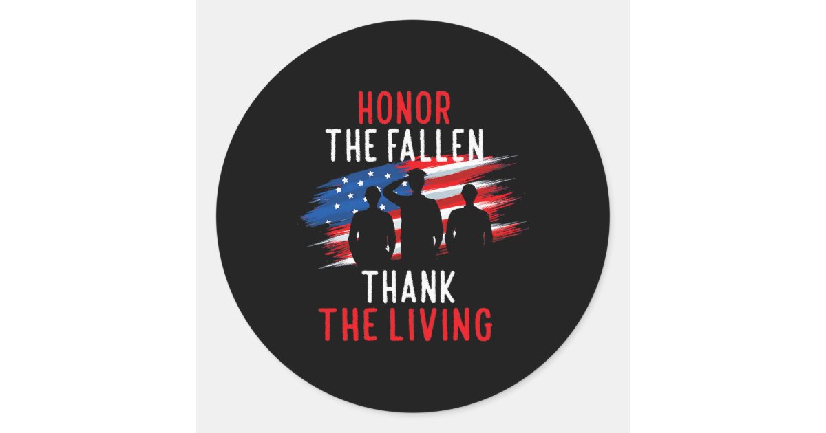 Honor the Fallen Veteran Themed Military Support 1 Classic Round ...