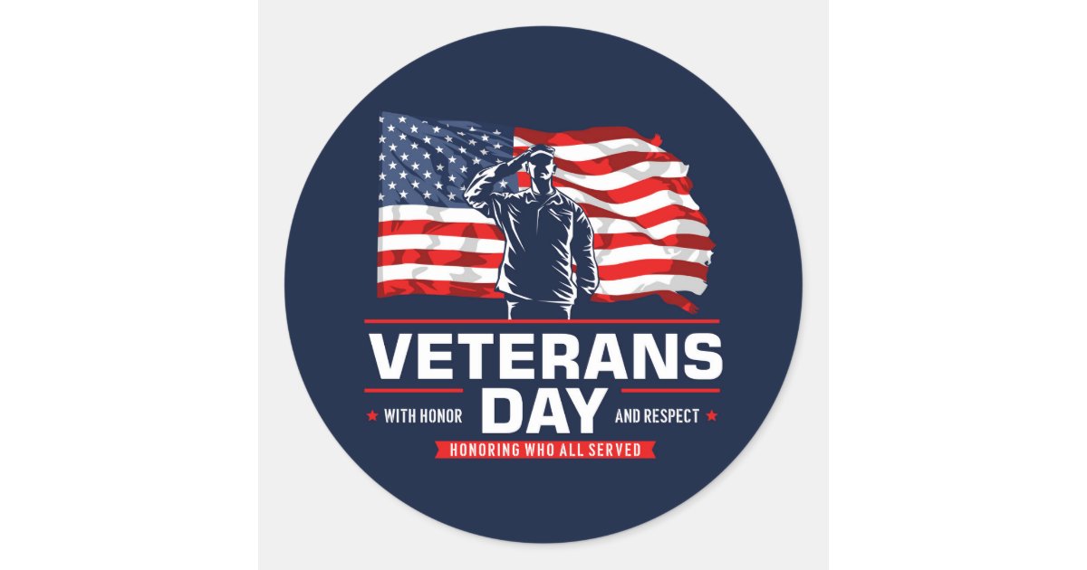 Honoring all who Served Classic Round Sticker | Zazzle