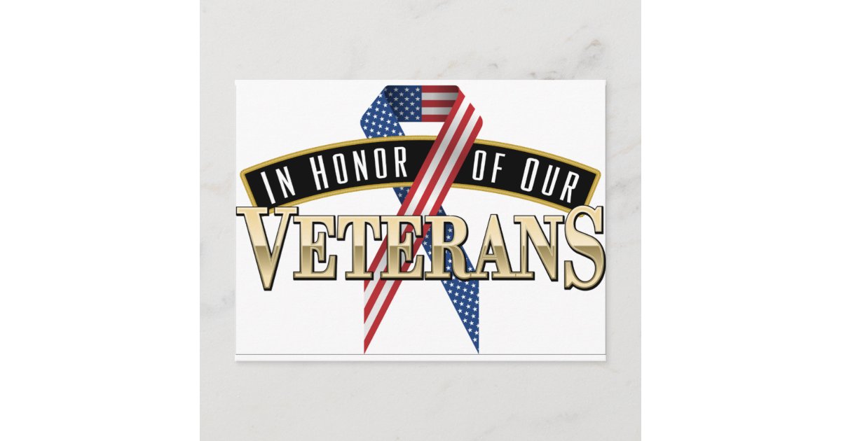 Honoring Veterans Logo Ribbon Postcard | Zazzle