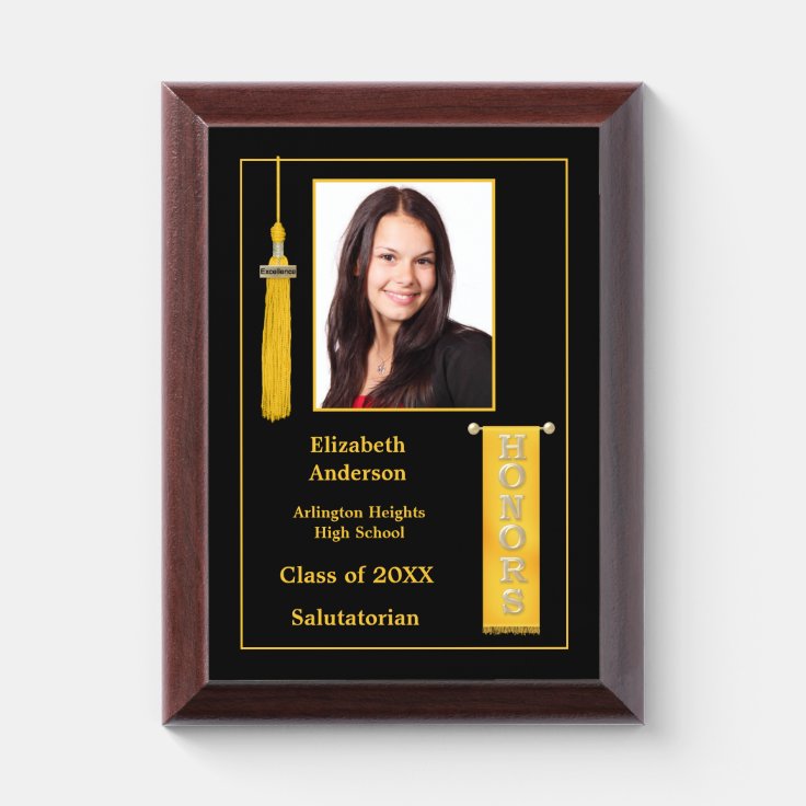 Honors Graduation Gold Photo Award Plaque | Zazzle