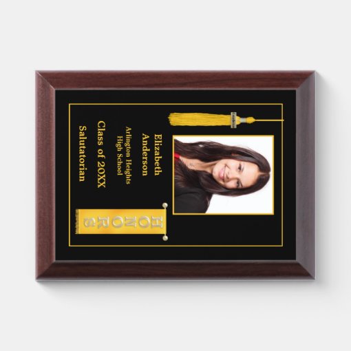 Honors Graduation Gold Photo Award Plaque | Zazzle