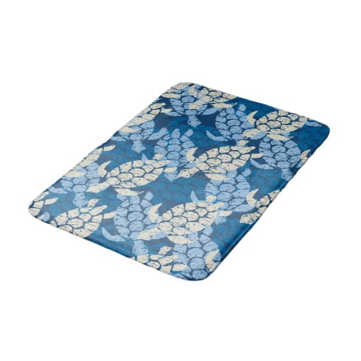 Honu Sea Turtle Hawaiian Aloha - Blue Bath Mat | Zazzle