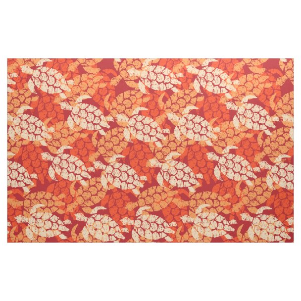 Honu Sea Turtle Hawaiian Tapa -Pink Fabric | Zazzle