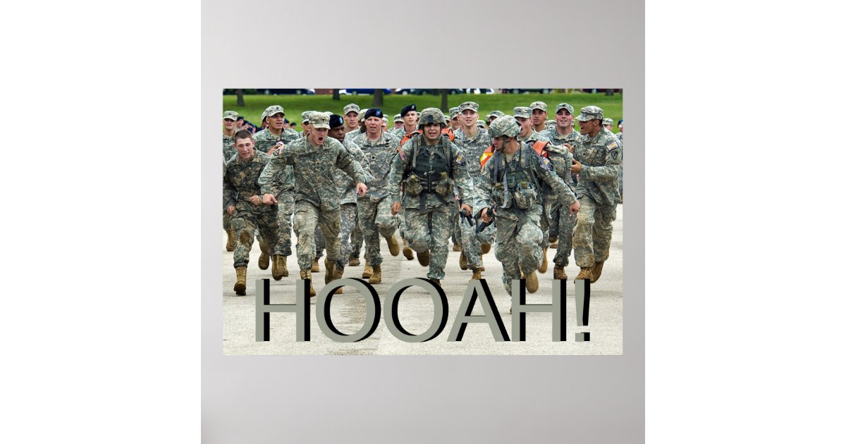 Hooah! Army Soldier Boot Camp Cadet Poster | Zazzle
