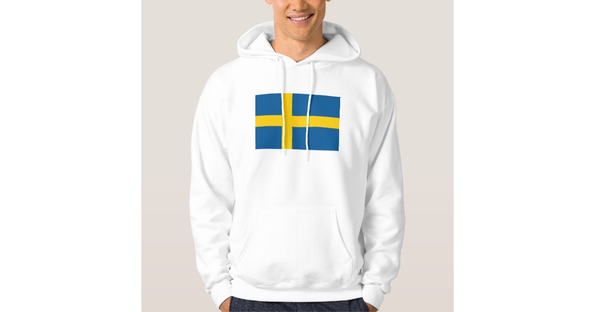 Hooded Sweatshirt with Flag of Sweden | Zazzle