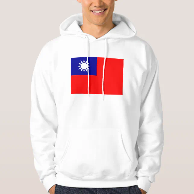 Hooded Sweatshirt with Flag of Taiwan | Zazzle